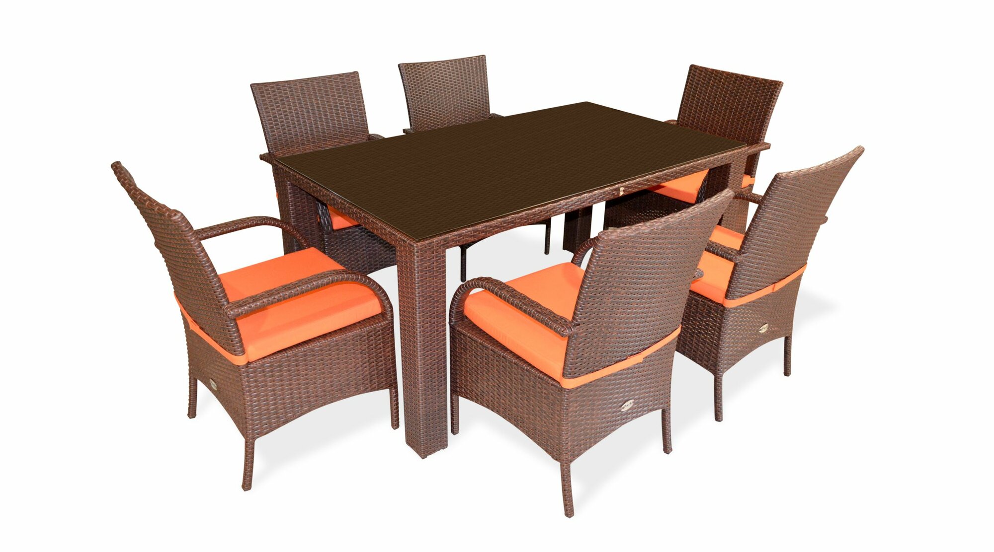 Комплект из искусственного ротанга Джумейра, цвет под "красное дерево", 6 персон