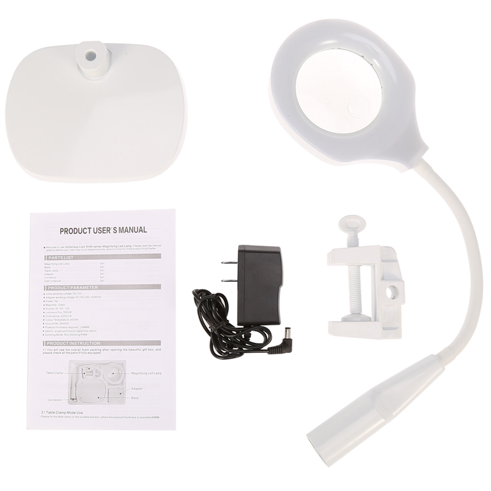 3x 8x светодиодная увеличительница с зажимом на столовой луга