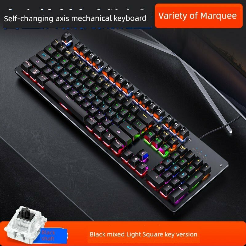 Черный механический комбо клавиатура и мышь с подсветкой RGB, переключатели Cherry MX Black, стандартная комплектация