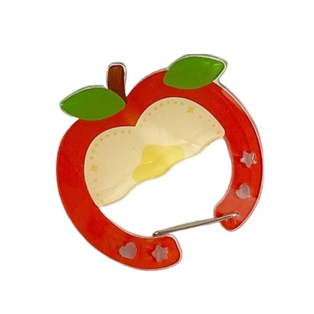 Художественная акриловая подвеска с фруктовым дизайном и съемным зажимом для украшения сумок, - Звездное красное яблоко