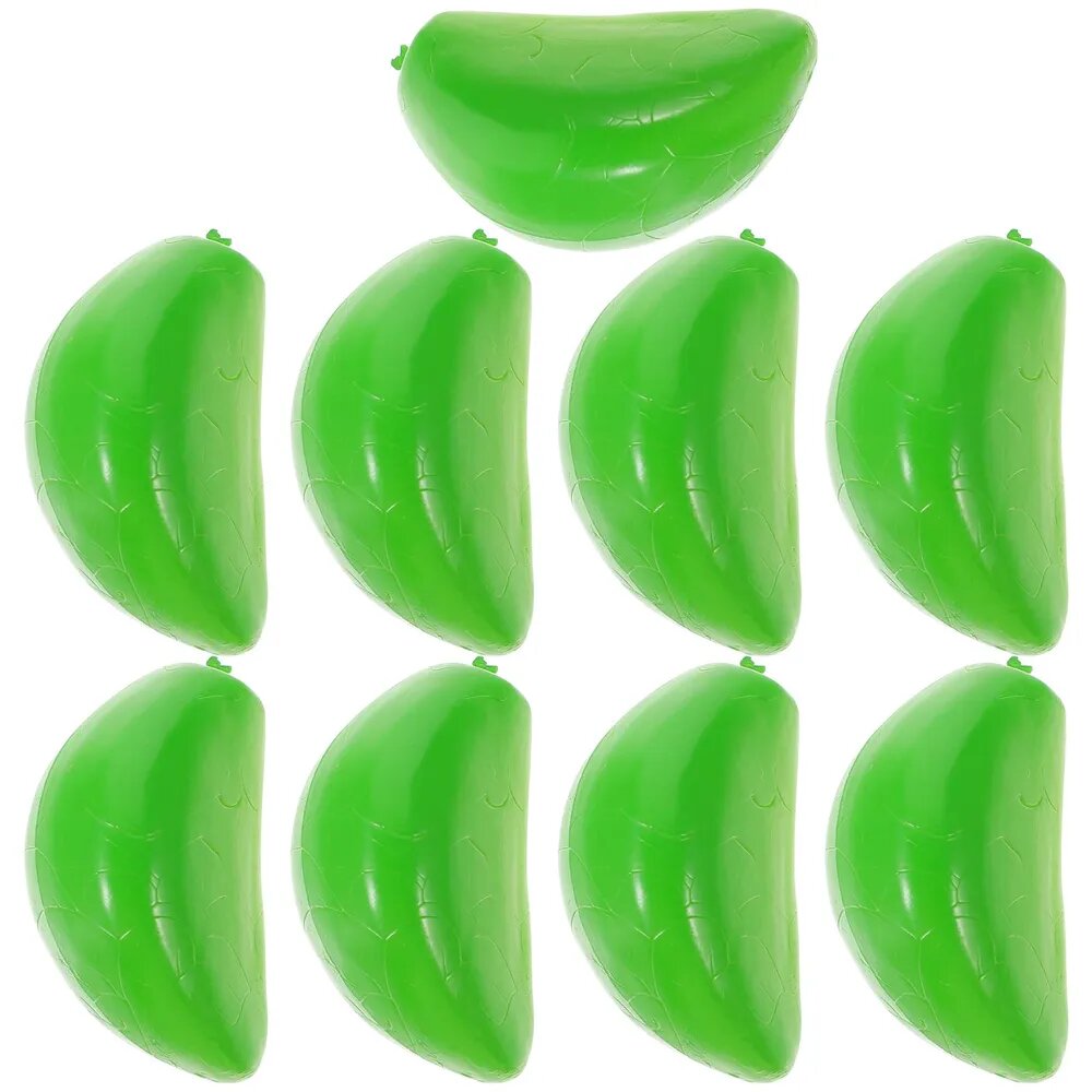 Модель зеленого чесночного зубчика из пвх для декора, набор из 9 шт