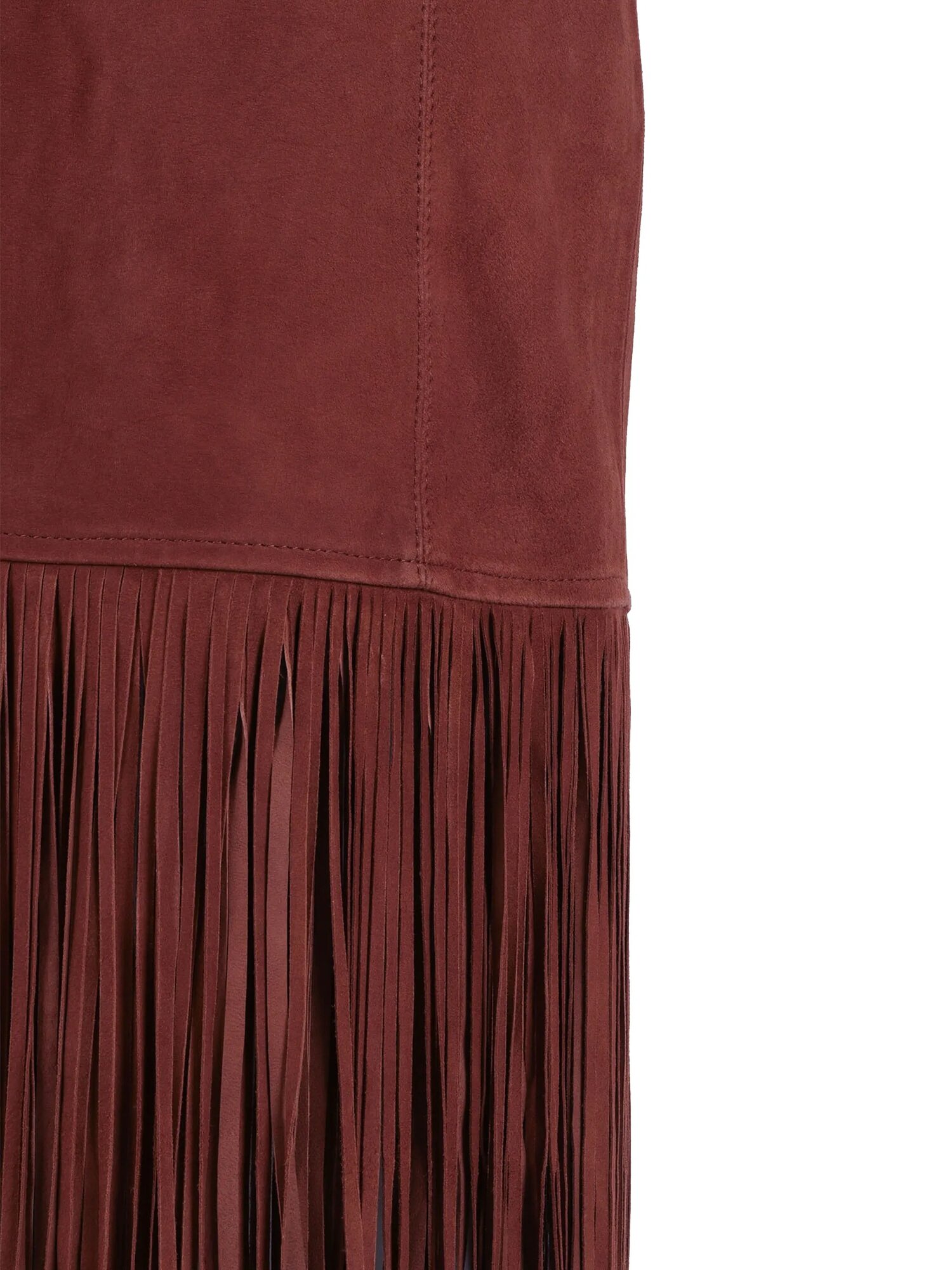 Юбка Ermanno Scervino Fringe-trim suede skirt, размер 40, brown — фото 1