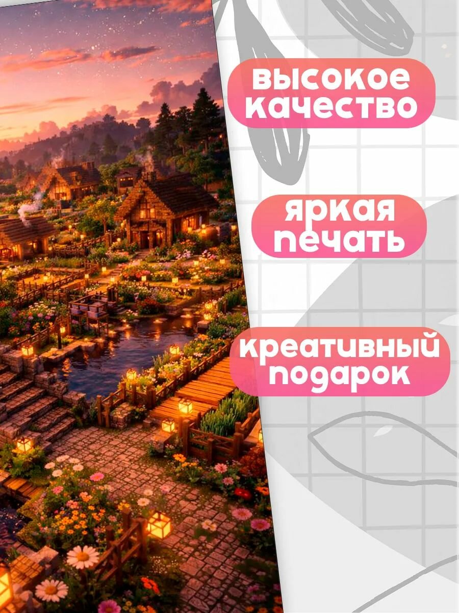 Постеры на стену Minecraft , плакат 1шт, А2 размер. — фото 1