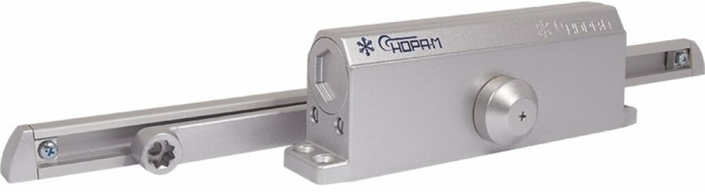 Дверной доводчик нора-м 4S Slider скользящая тяга, для дверей до 110 кг, серебро
