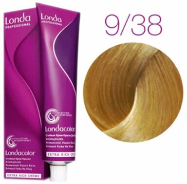 Londa Color стойкая крем-краска, 9/38 очень светлый блонд золотисто-перламутровый, 60мл