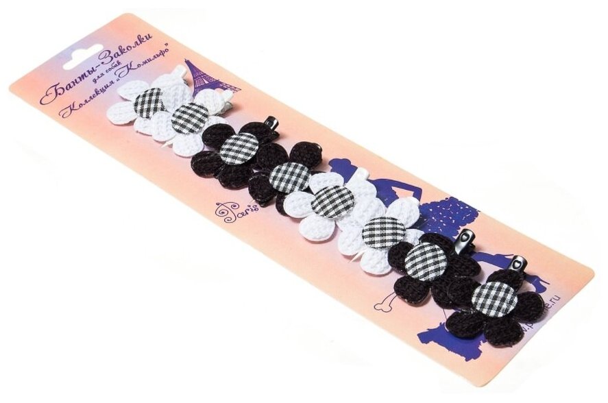 Бантик-заколка (V.I.Pet) 15124 Комильфо, 4,0 см (8шт)