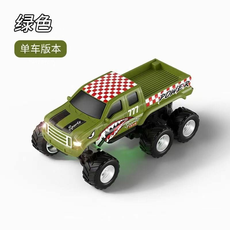 Алюминиевая дистанционная 6-колесная 4WD внедорожная машинка с аккумулятором - Зеленая