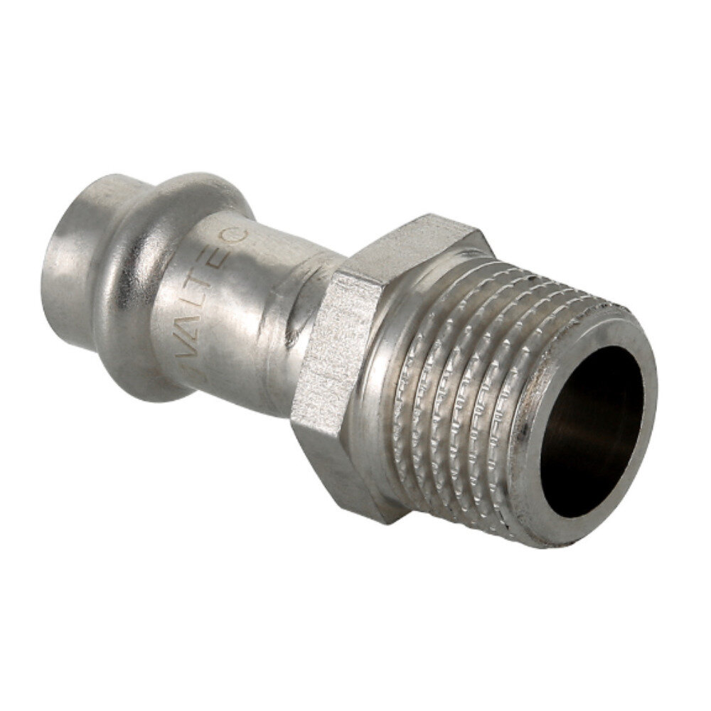 Соединитель Valtec 18 мм х 3/4 НР(ш) нержавеющая сталь (VTi.901. I.001805)
