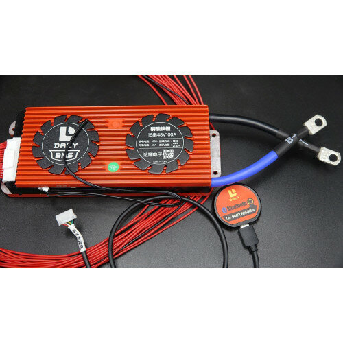 16S Умная Плата защиты Smart BMS DALY Lifepo4 100A c Bluetooth, Водозащищенная, общий порт заряда-разряда