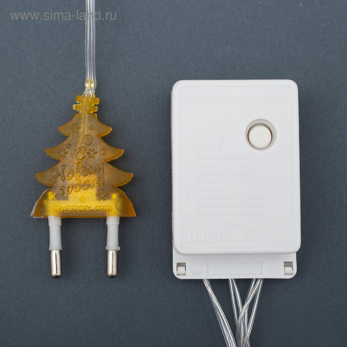 Гирлянда Нить 10 м, IP20, прозрачная нить, 100 LED, свечение жёлтое, 8 режимов, 220 В