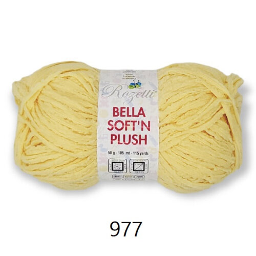 Пряжа "BELLA SOFT N PLUSH" 100% Полиамид, 50гр/105м, (977- Св. Лимон) 1 упаковка (10 мотков)