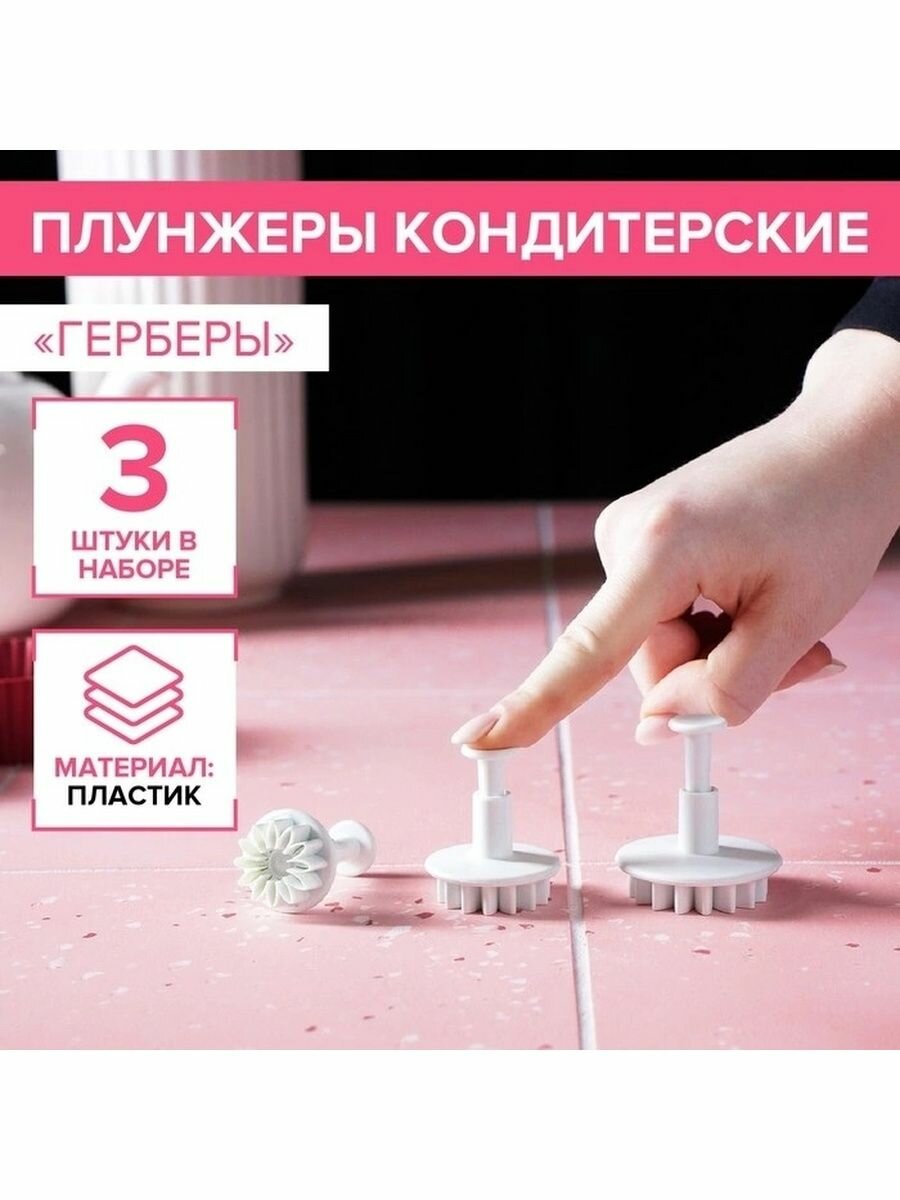 Набор плунжеры цветы герберы, вырубки, формы