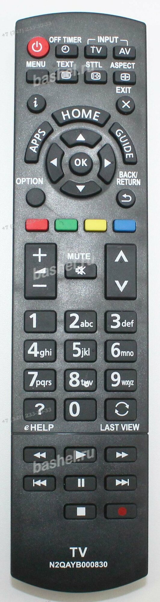 Panasonic N2QAYB000830 / N2QAYB000840 LCD TV, Пульт ДУ