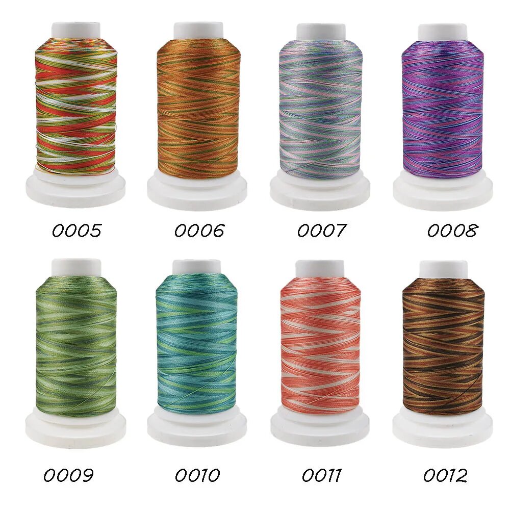 Sanbest многоцветные полиэфирные нитки для машинного вышивания 1000 м 8 colors