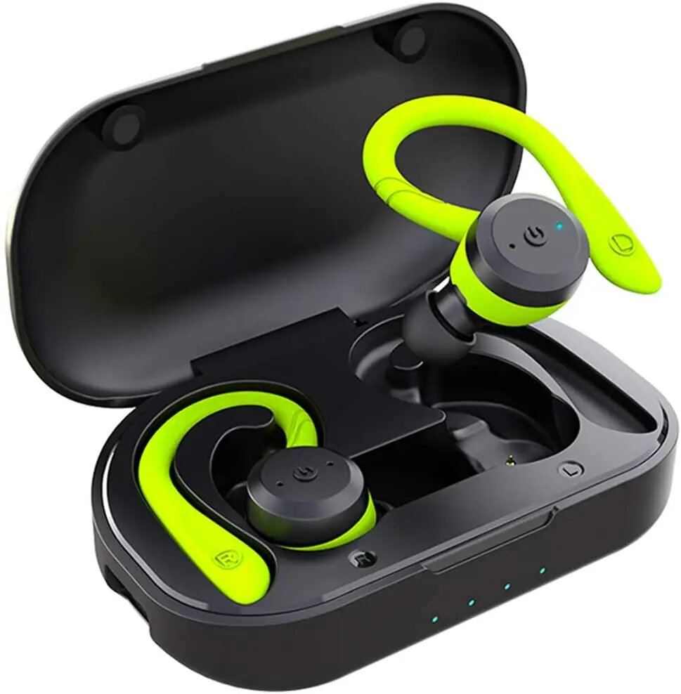 Беспроводные наушники Sport зеленые TWS IPX7