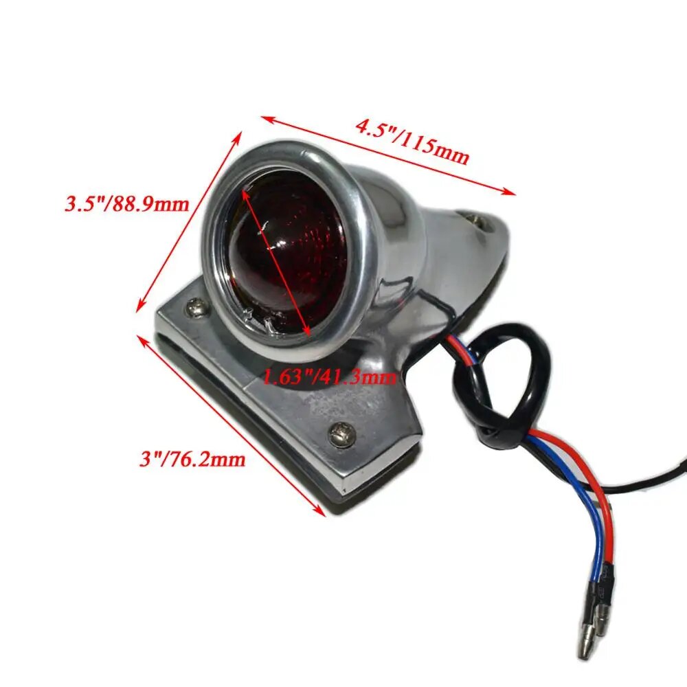 Задний светодиодный фонарь для мотоцикла, задний стоп-сигнал в стиле ретро, для Красный, Polished