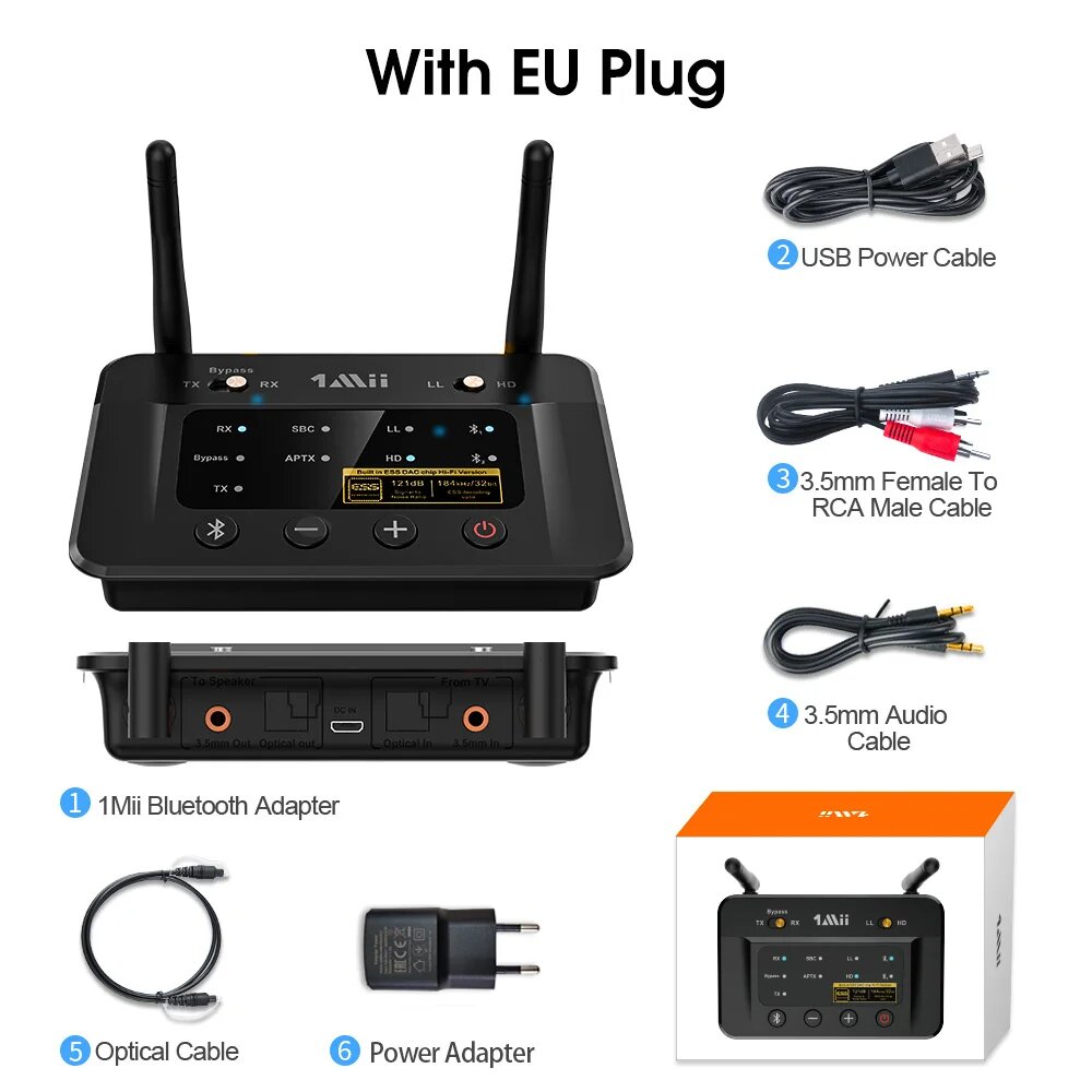 1Mii B03Pro Bluetooth Адаптер с EU Plug