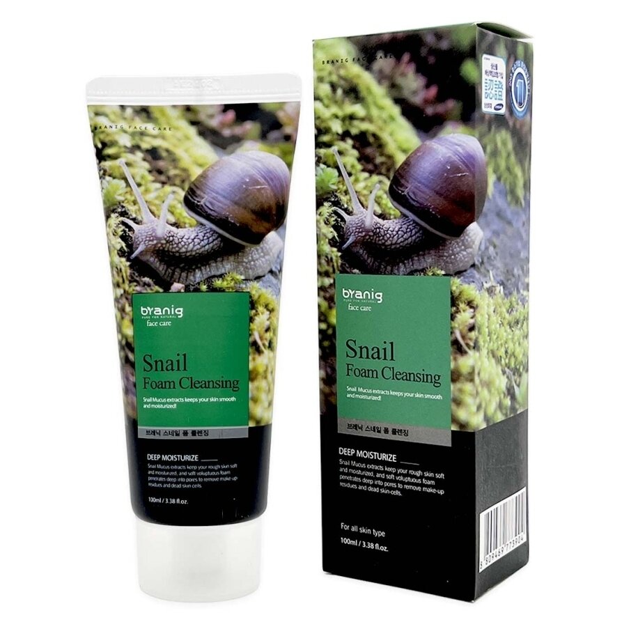 Пенка для умывания глубокоочищающая Branig Snail Foam Cleansing Deep Moisturize, с муцином улитки, 100 мл