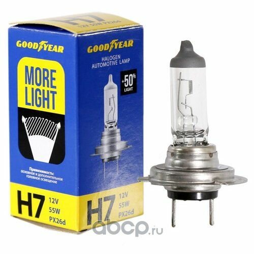 Лампа галоген. H7 12 V 55 W (PX26d) More Light (Goodyear) Goodyear GY017124