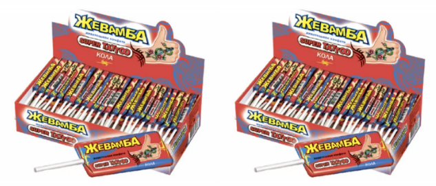 Жевательная конфета Канди Клаб Жевамба Super tatоо кола, 10 гр, 50 шт, 2 уп