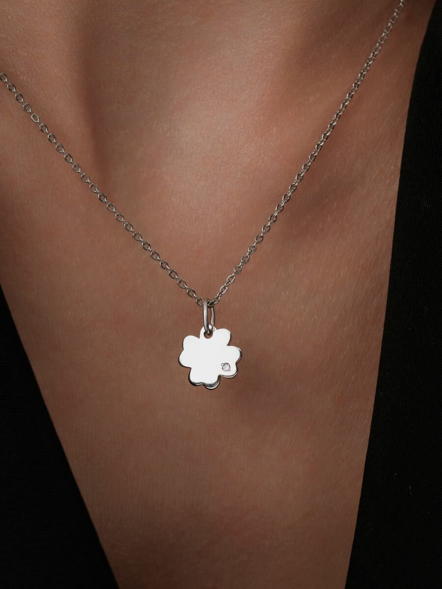 Подвеска, серебро, 925 проба, родирование, фианит