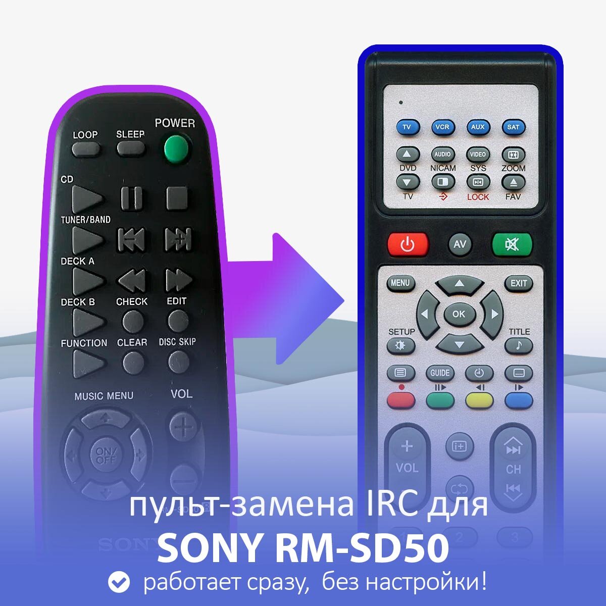 Пульт-замена для SONY RM-SD50