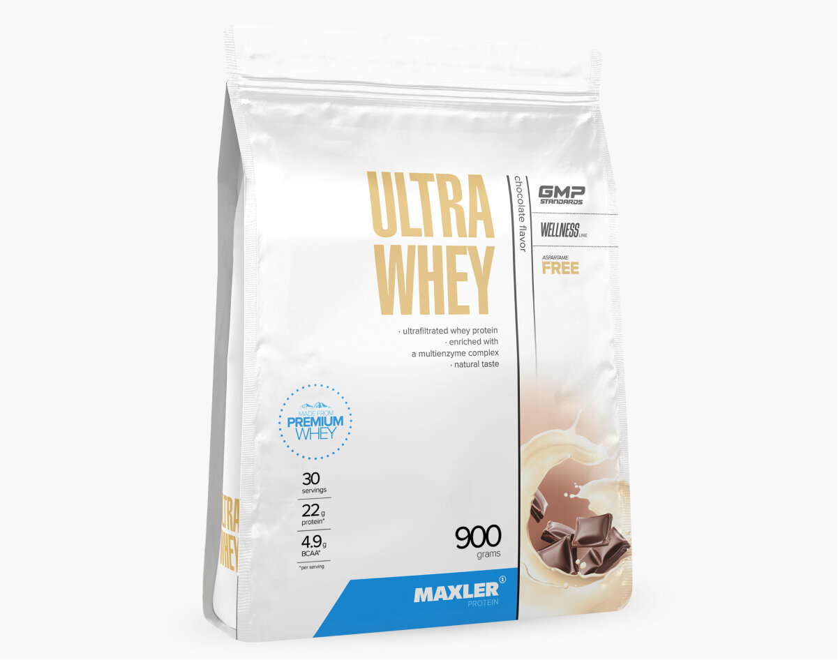 Протеин сывороточный Maxler Ultra Whey 900 гр вкус: Молочный шоколад