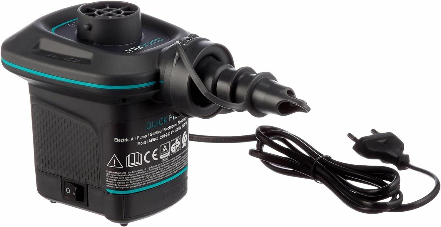 Насос воздушный электрический, 220 В, 3 насадки, Intex, 66640