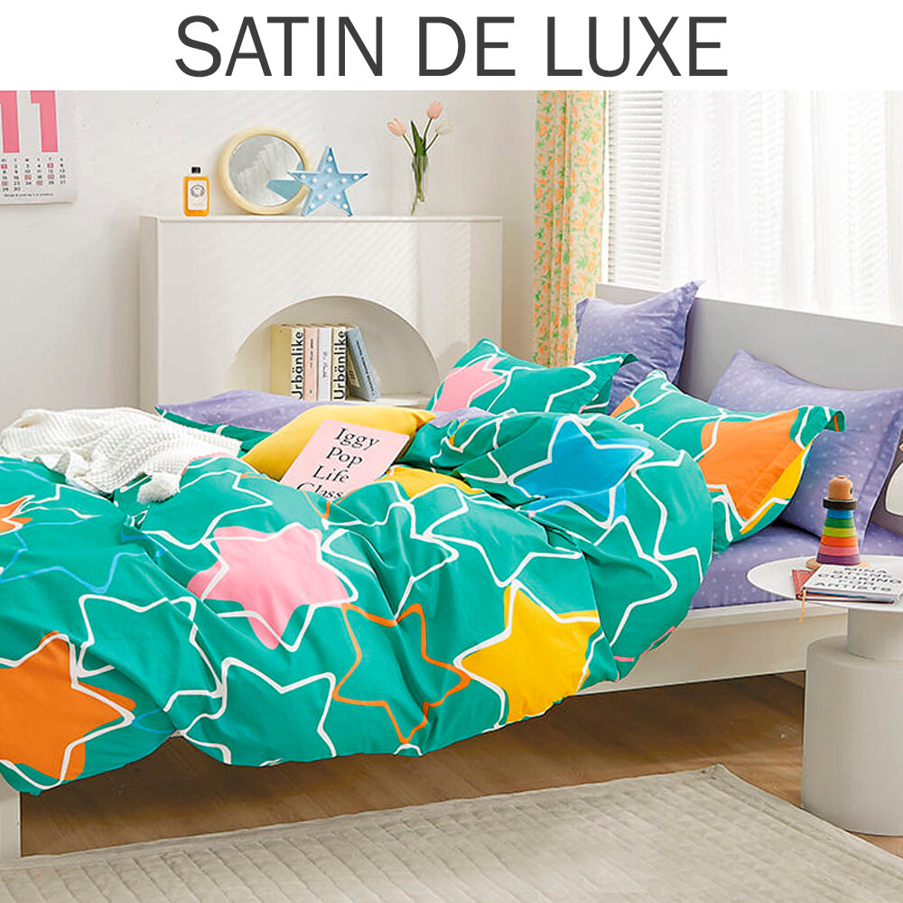 Постельное белье 2 спальное Cleo Satin de Luxe, пододеяльник на молнии, сатин люкс, наволочки 50х70