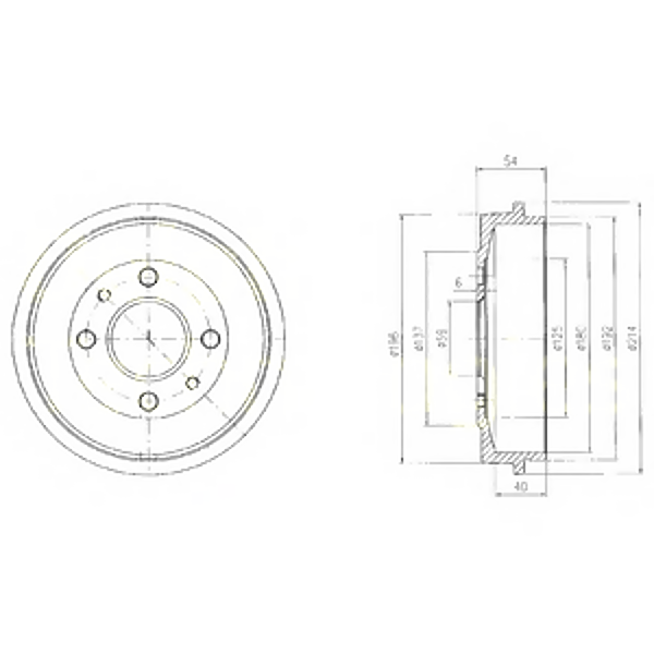 DELPHI BF200 (1541801 / 1544173 / 1680868) тормозной барабан 500,500c, brava, bravo, palio, panda, panda classic, panda (Комплект 2 штуки)