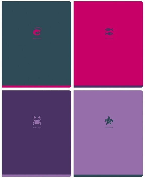 Тетрадь общая 48л, А5 BG "Monocolor. Blue", клетка, soft-touch ламинация (Т5ск48_лс 11042), 4шт.