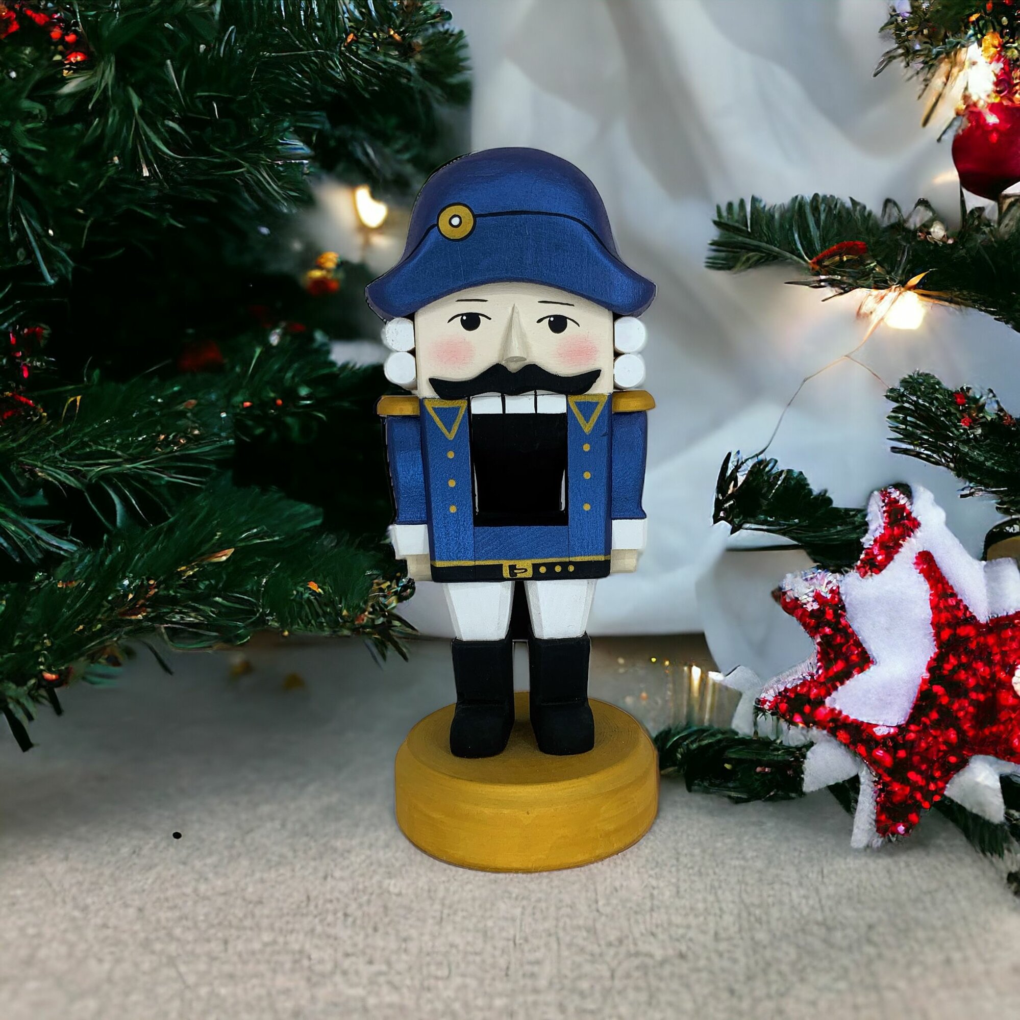 Щелкунчик деревянный 25 см фигурка новогодняя авторская ручная работа