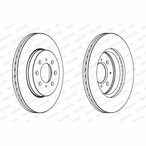 Диск тормозной передний вентилируемый для автомобиля Honda, FERODO DDF1510 (2 шт.)