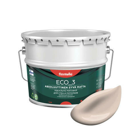 Краска интерьерная глубокоматовая ECO_3 wash and clean FINNTELLA моющаяся, цвет MAKEA AAMU, 9л