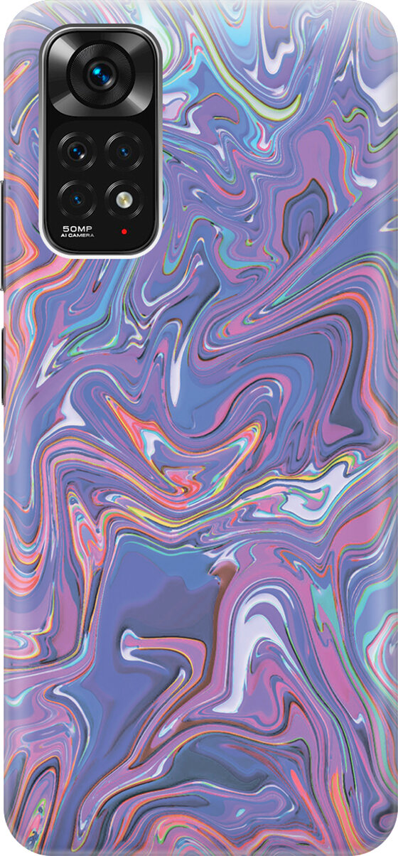 Силиконовый чехол Сиреневые разводы на Xiaomi Redmi Note 11 / Note 11S / Сяоми Редми Ноут 11 / Ноут 11С