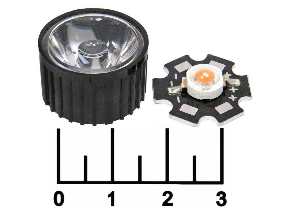 Светодиод LED 3W для растений 400-840нм KW-F с линзой