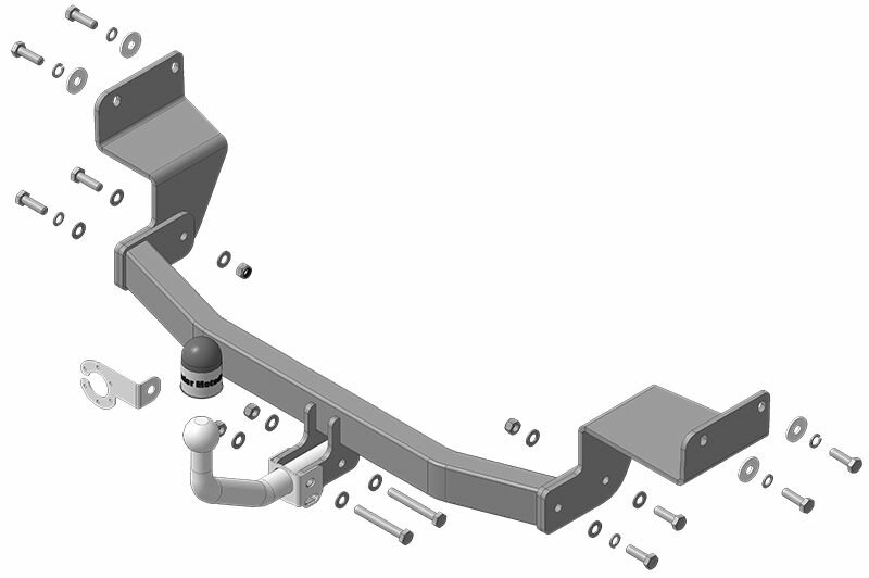 Фаркоп Motodor Kia Rio седан 2021-2022, Solaris KRS (оцинк. Шар) арт.91013-A