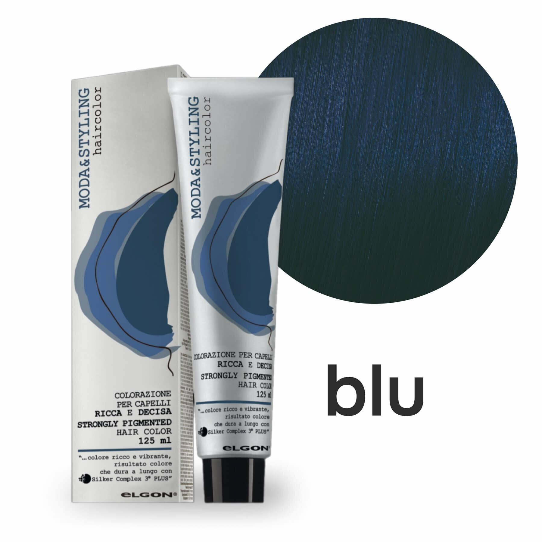 Крем - краска для волос профессиональная Elgon Moda&Styling Blue Синий 125 мл