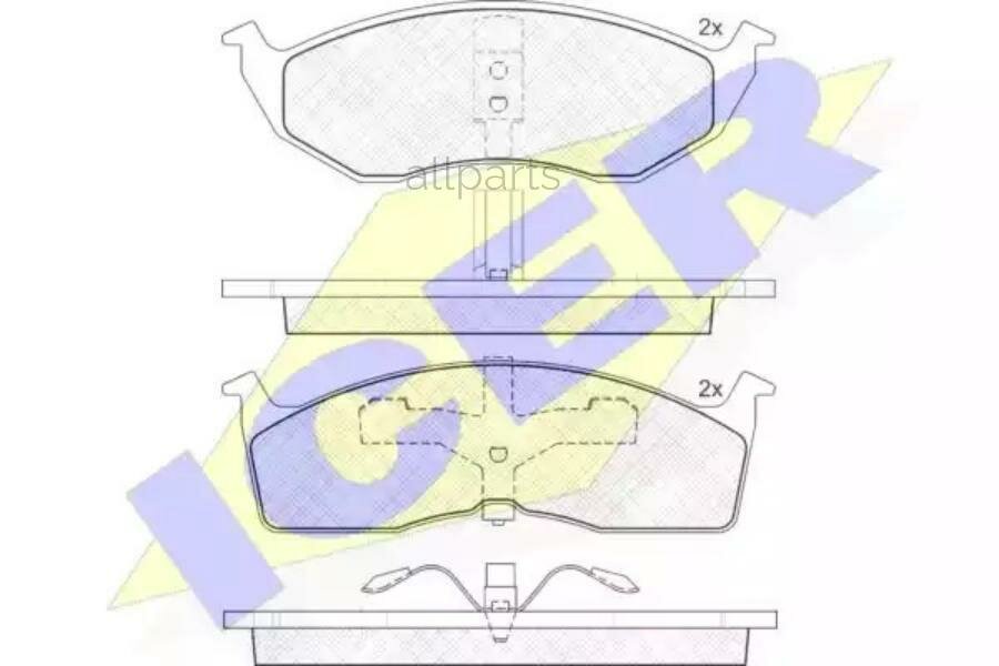 ICER 181436 181436 колодки дисковые передние!\ Chrysler Vision 3.5 93-94/Neon 1.8/2.0 94-99