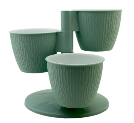 Каскад 3 цв. горшка с подст. "Пирамида" мята /10