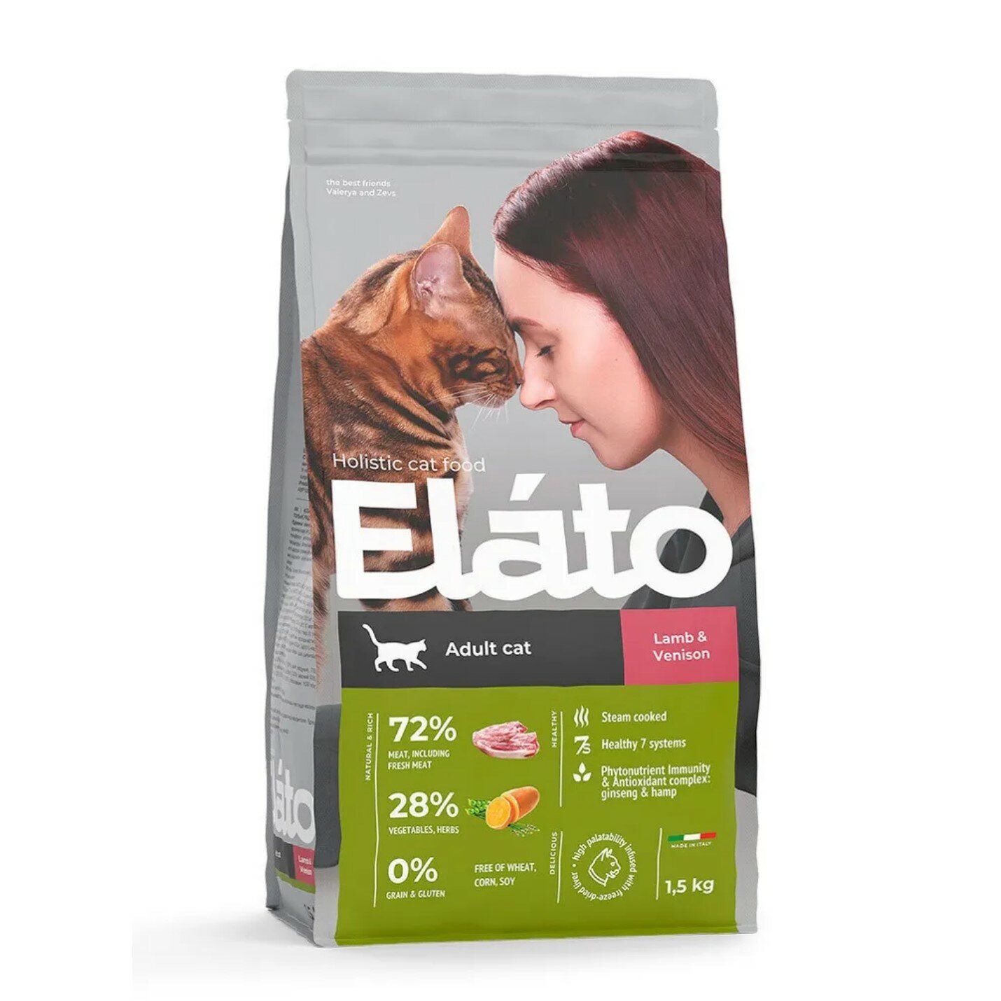 Elato Holistic сухой корм для кошек Ягненок и Оленина 1,5кг