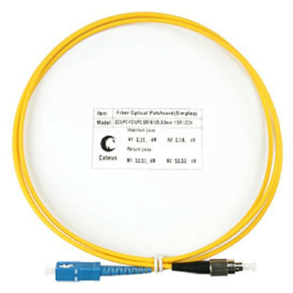 Cabeus Патч-корды волоконно-оптические, пигтейлы FOP s -9-SC-FC-1,5m Шнур оптический simplex SC-FC 9 125 sm 1,5м LSZH