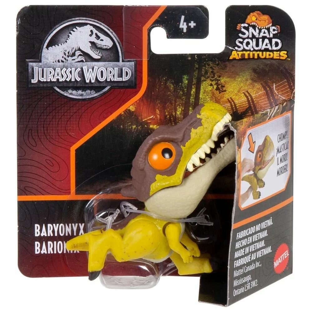 Фигурка динозаврика "Барионикс", цепляющийся, "Baryonyx", Snap Squad Jurassic World, Mattel