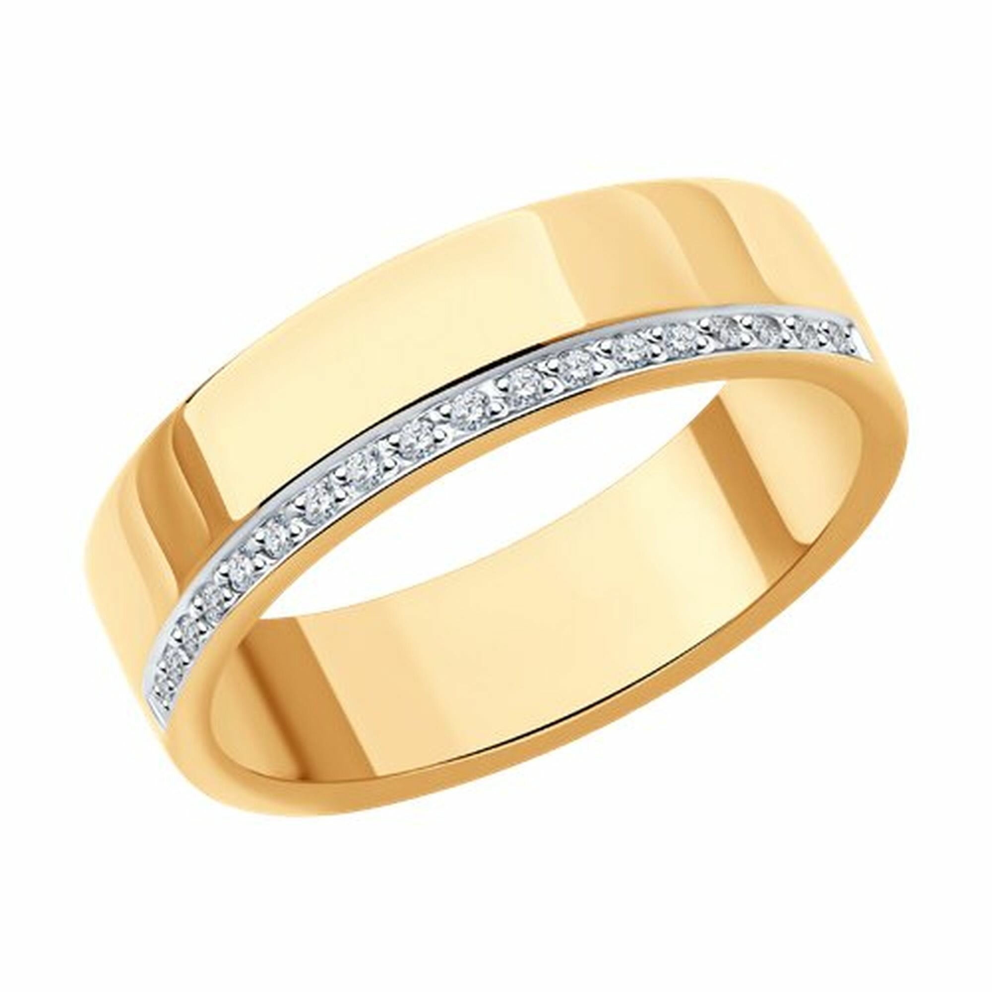 Кольцо дорожка, обручальное Diamant online, красное золото, 585 проба, бриллиант
