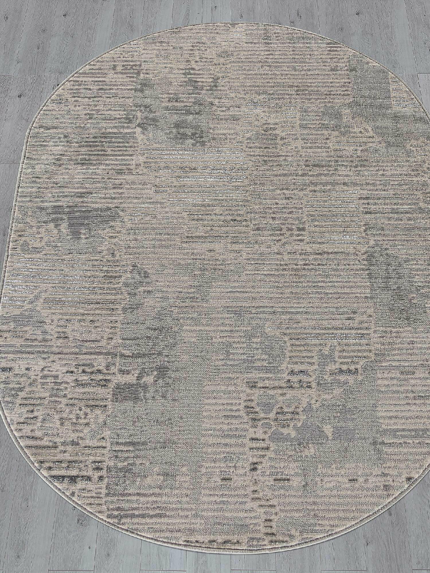 Ковер Овальный на пол в гостиную в спальню 280х380 см бежевый современный ворс 6 мм 398286 Kover-Russia