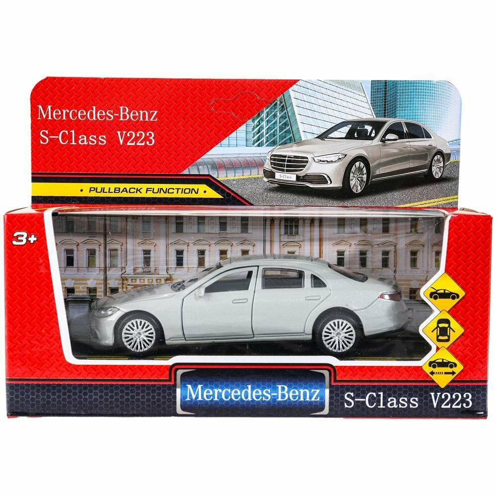 Машина металлическая Мерседес-Бенц s-класс v223 12 см. серебристый, Технопарк SCLASS-13-SR