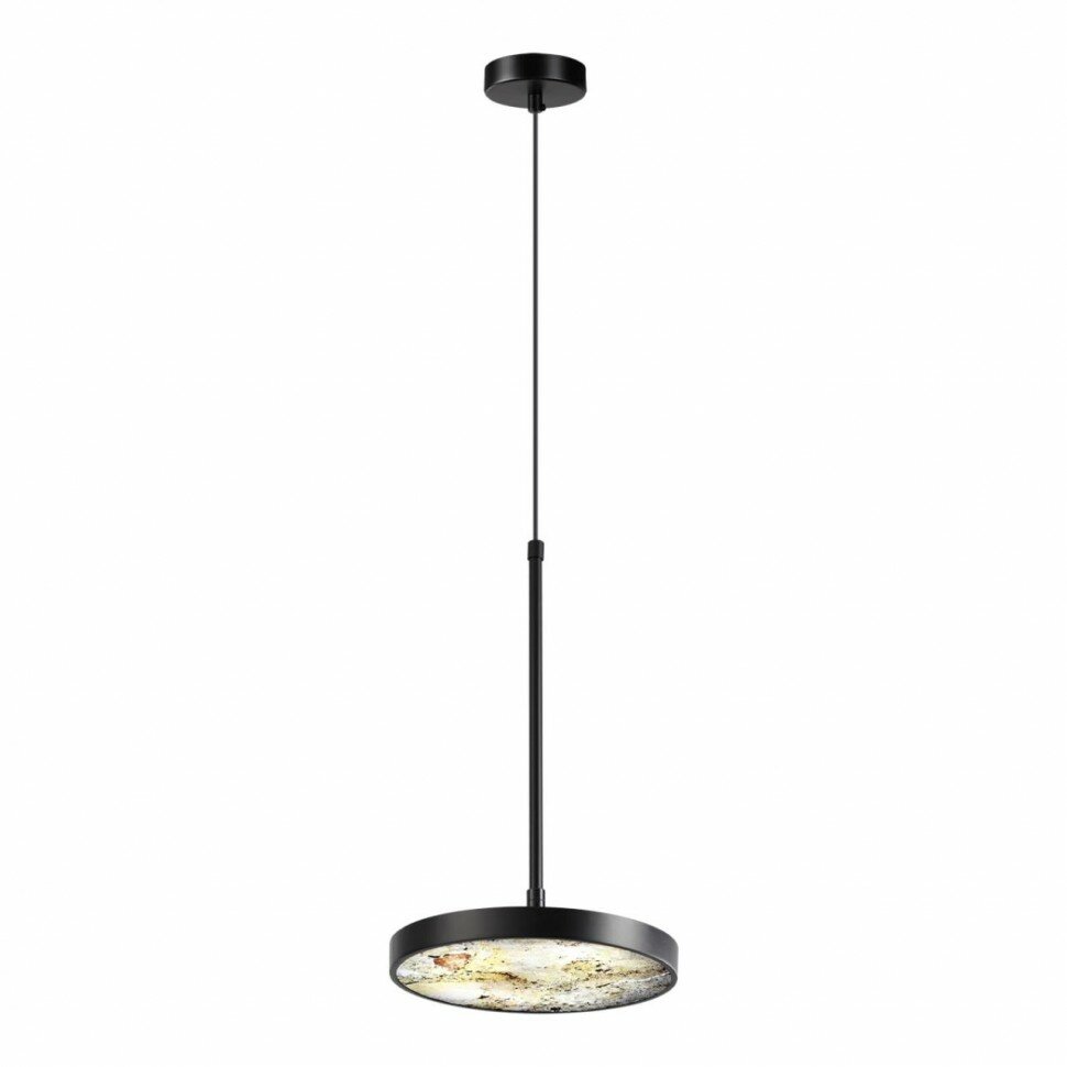 Odeon Light 5064/15L L-VISION ODL24 530 черн./серо-беж./металл/натур. камень/акрил Подвес с переключ. цветов. темпер. LED 15W 3000К/4000K/6000K BERGI