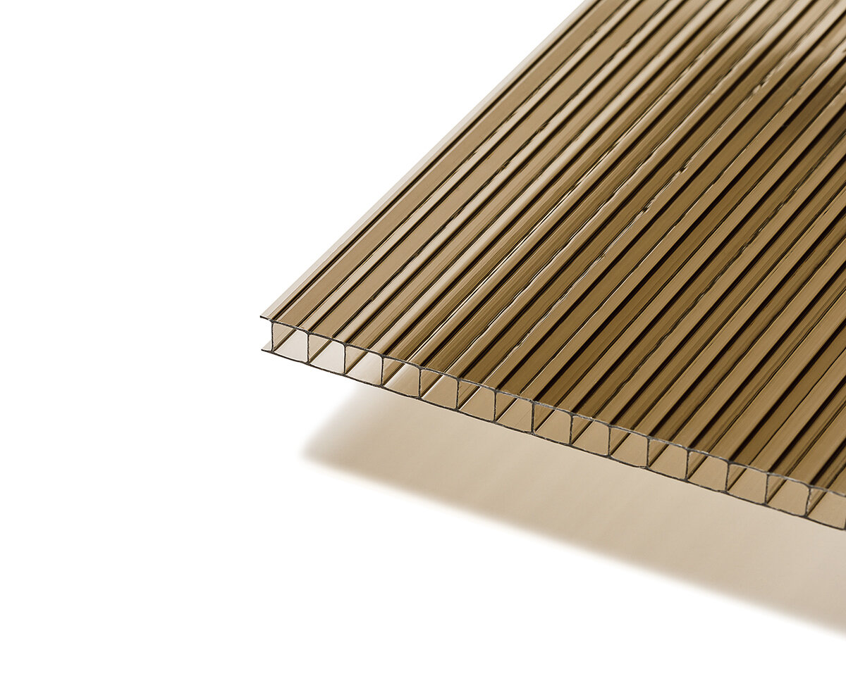 Сотовый поликарбонат Polygal Колибри 6 мм бронзовый 42% 2100*12000 мм