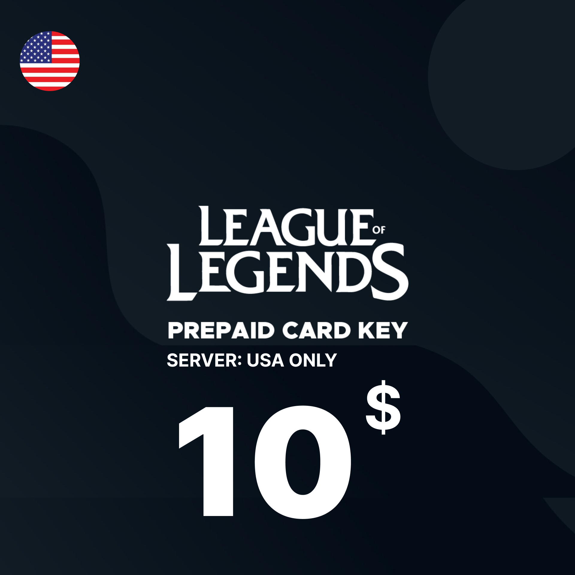 League of Legend Riot Points 10 USD ($) США / Пополнение счета / Код активации Америка / Подарочная карта / Gift Card