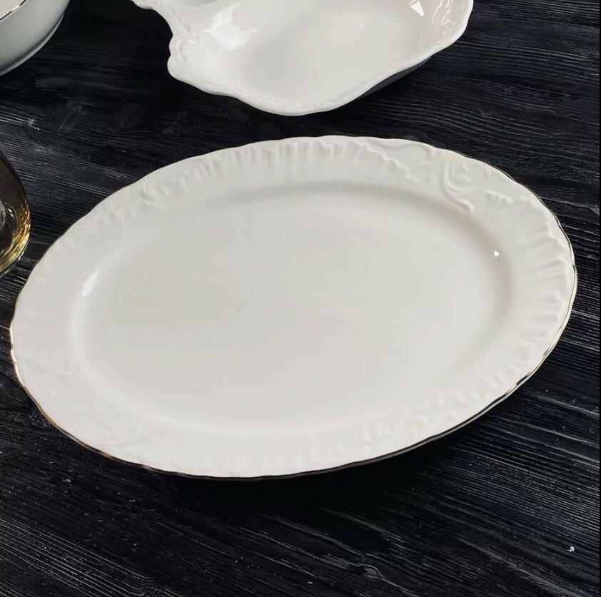 Набор из 2 овальных блюд 35,5см аврора золото Фарфор 305-059 118-305-059